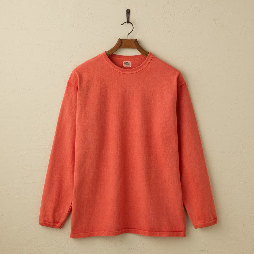 lot.58001PD HEAVY WEIGHT LONG SLEEVE Tee PIGMENT DYE (PD.ORANGE)
