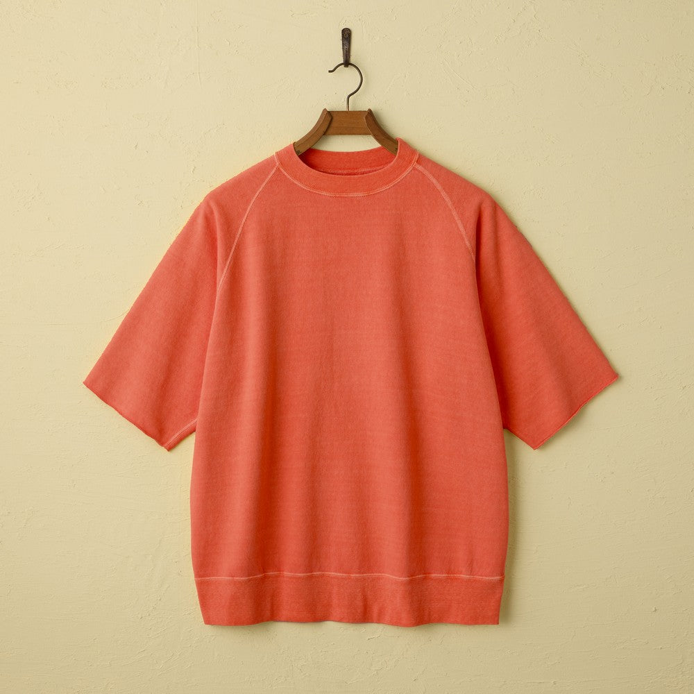 lot.74001PD CUT OFF SLEEVE SWEAT SHIRT PIGMENT DYE (PD.ORANGE)